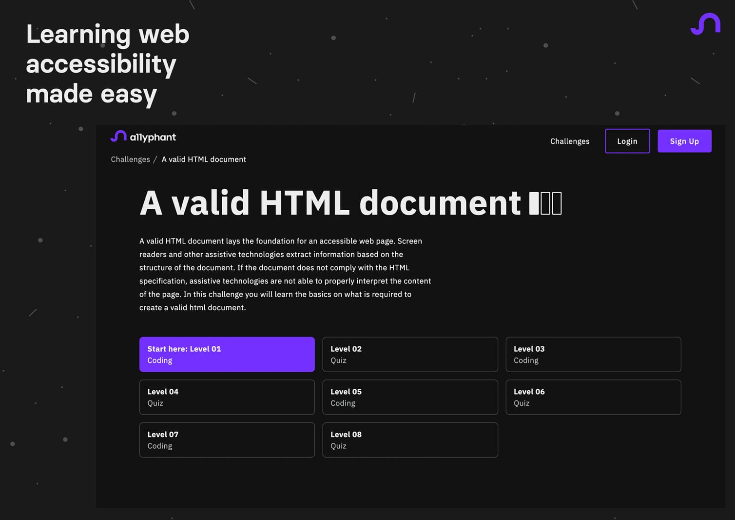 Challenge: A valid HTML document | a11yphant